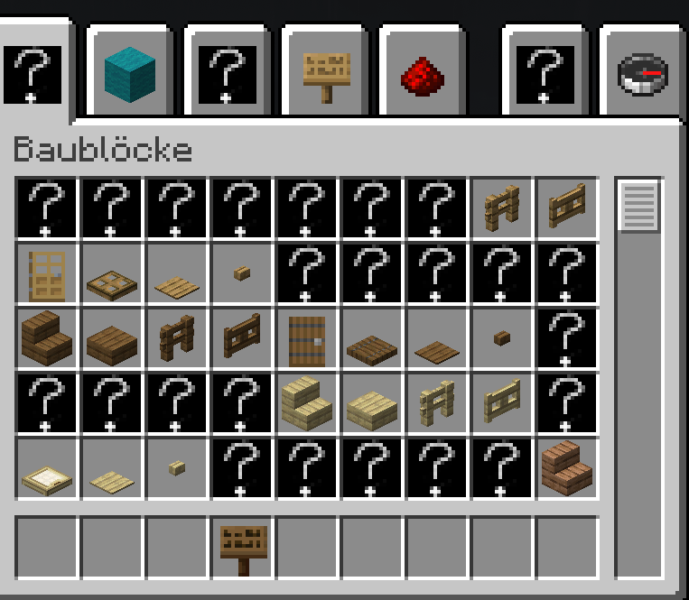 Inventory question mark — SkinMC