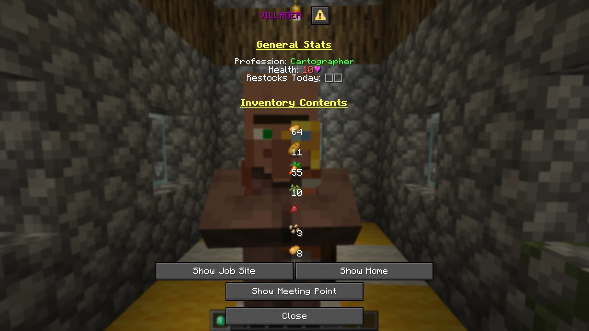 Villager Stats - Minecraft Data Pack