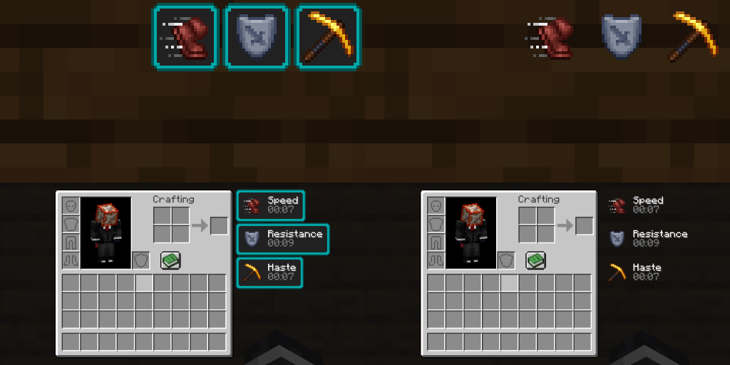 Transparent Status Effects - Minecraft Resource Pack