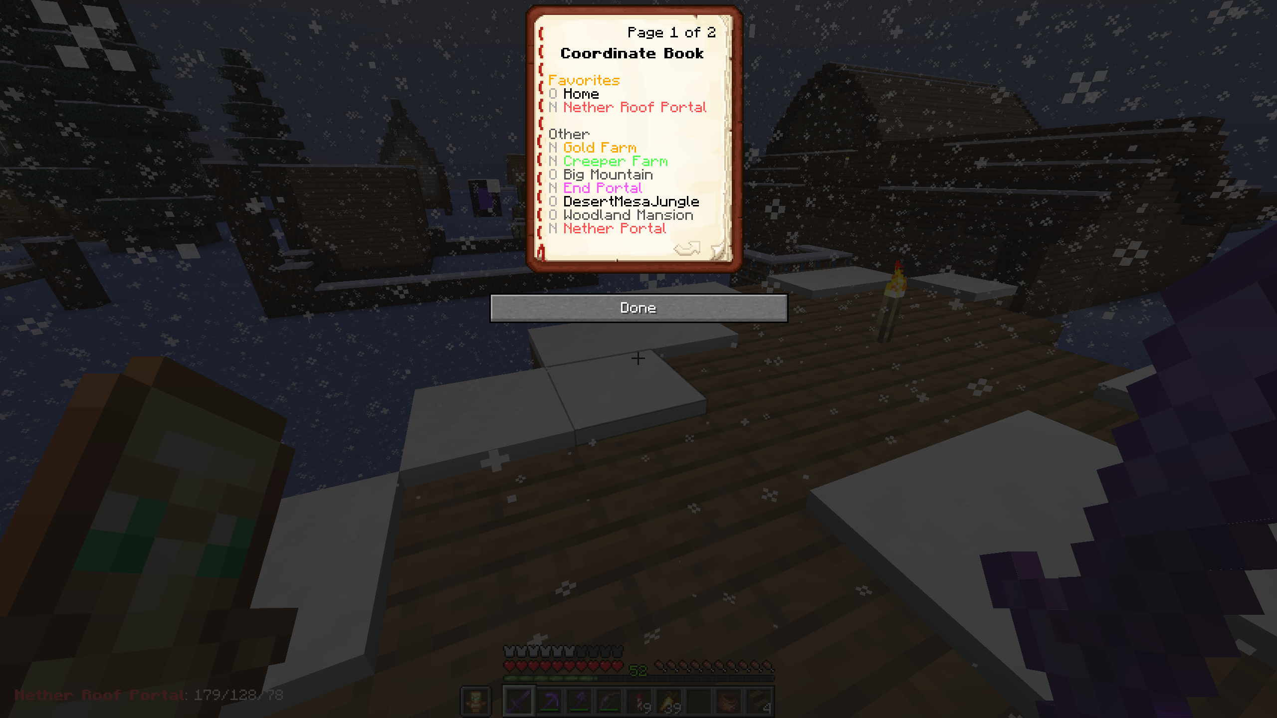 Coordinate Book - Minecraft Mod