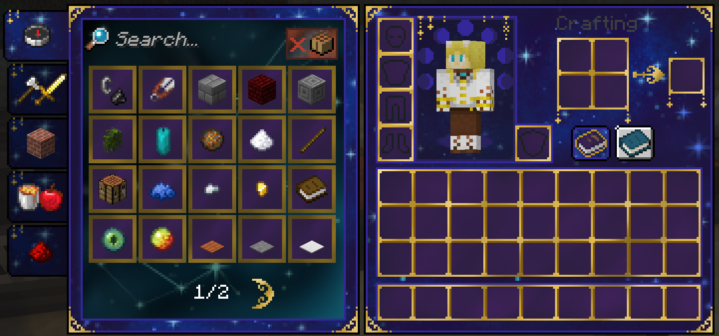 Space and stars GUI - Gallery