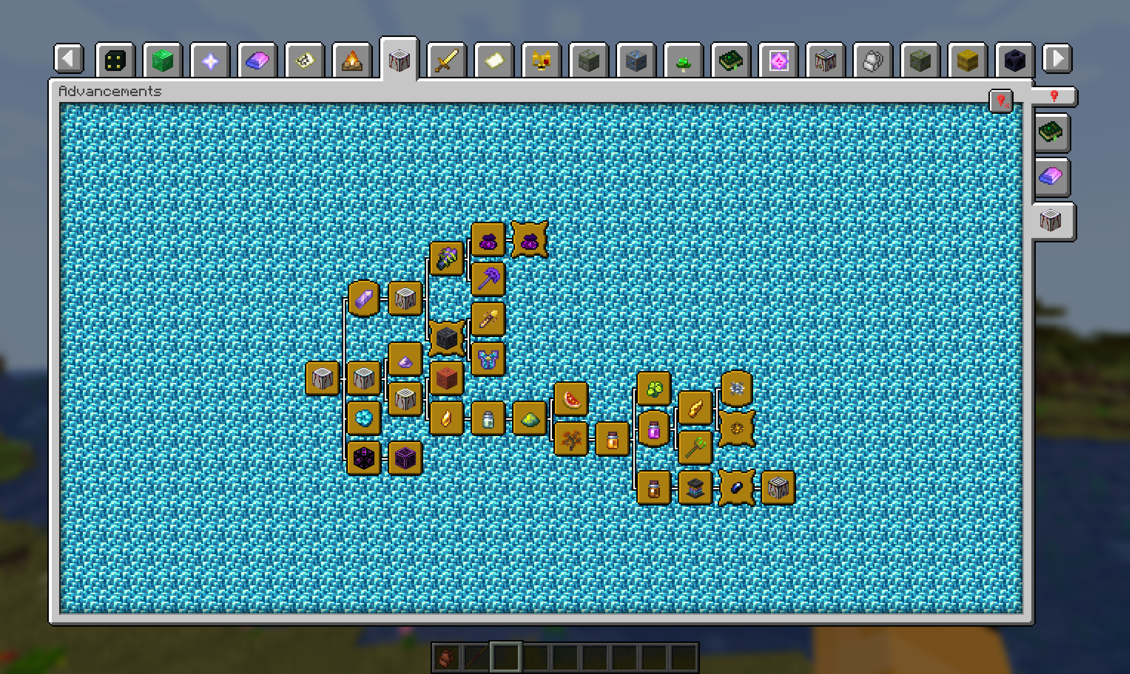 Paginated Advancements Custom Frames Minecraft Mod